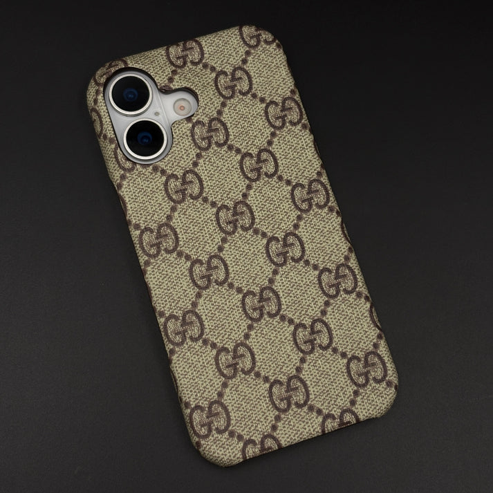 Luxury Brand PU Leather GG Case for iPhone 17 | Designer Protective Co ...