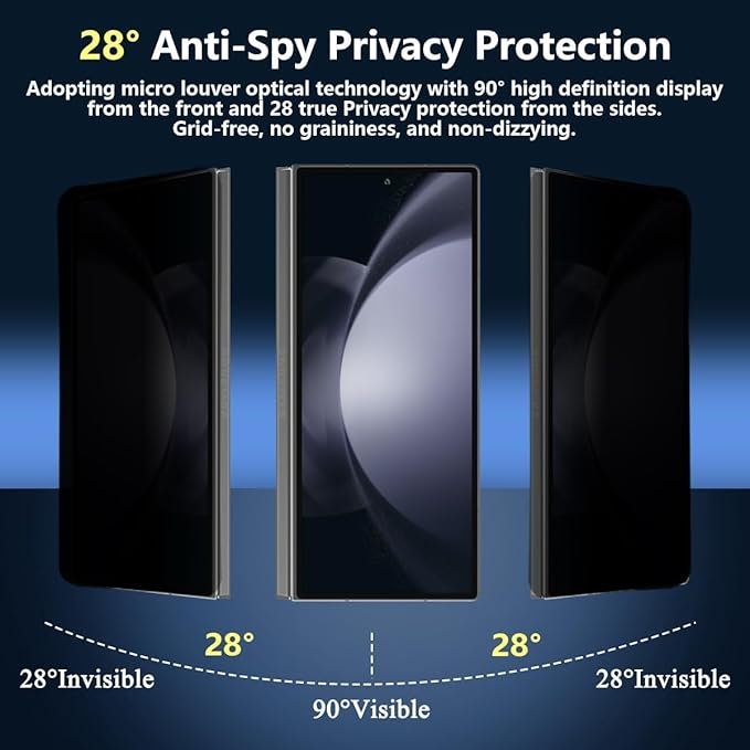 Samsung Galaxy Z Fold 5 Front Outer Screen Privacy Tempered Glass ...
