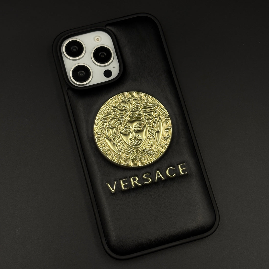 Branded VS Signature Gold Motif Mobile Case for iPhone | Premium Black ...